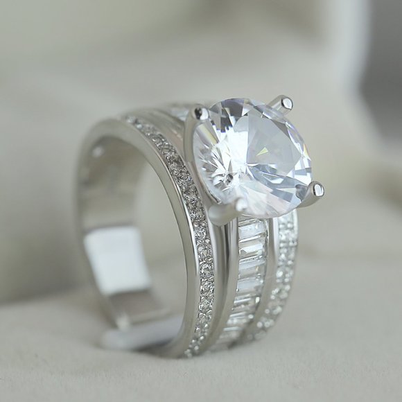 Jewelry | Three Layer Shiny Gems Zircon Stackable Fashion Rings For ...